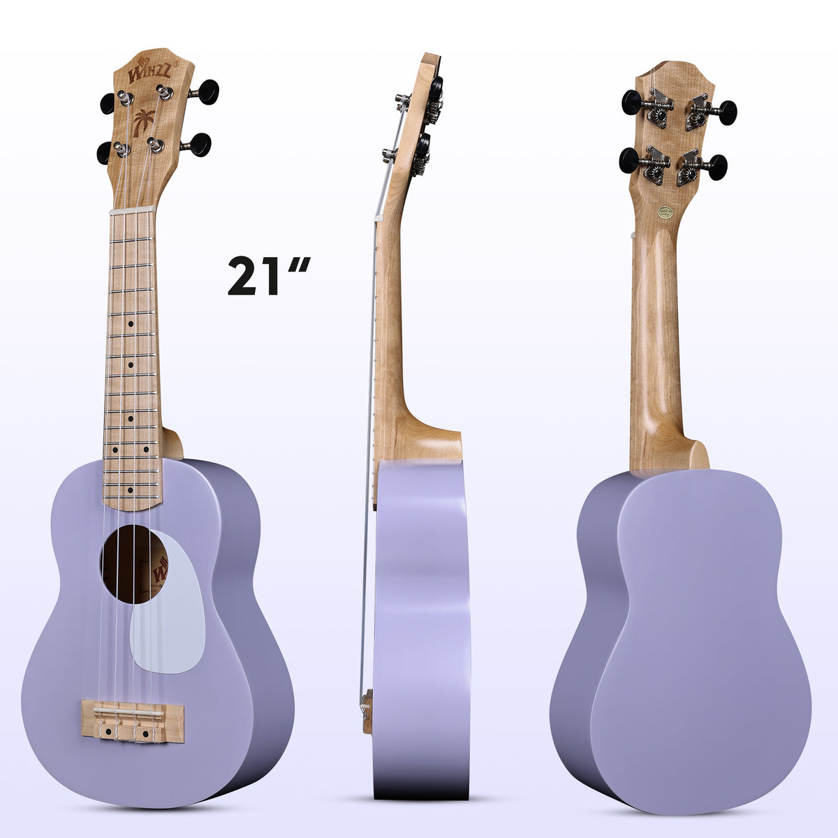 WINZZ Macaron Colors Series-AU-C00 Hawaiian Soprano Ukulele for Beginn ...